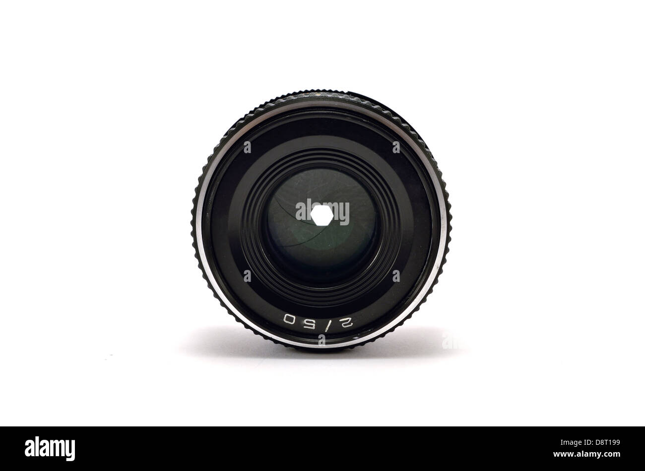 old lens on a white background Stock Photo - Alamy