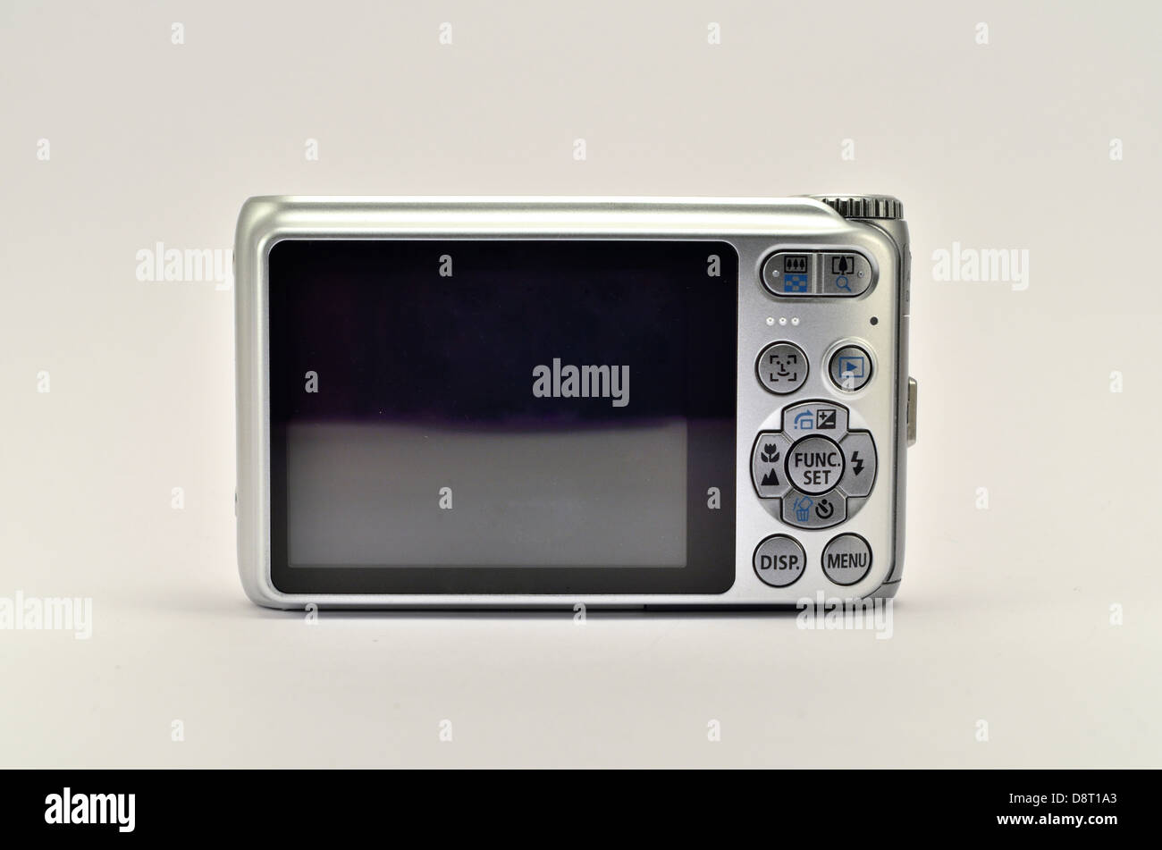 photo camera gray color on white background Stock Photo - Alamy
