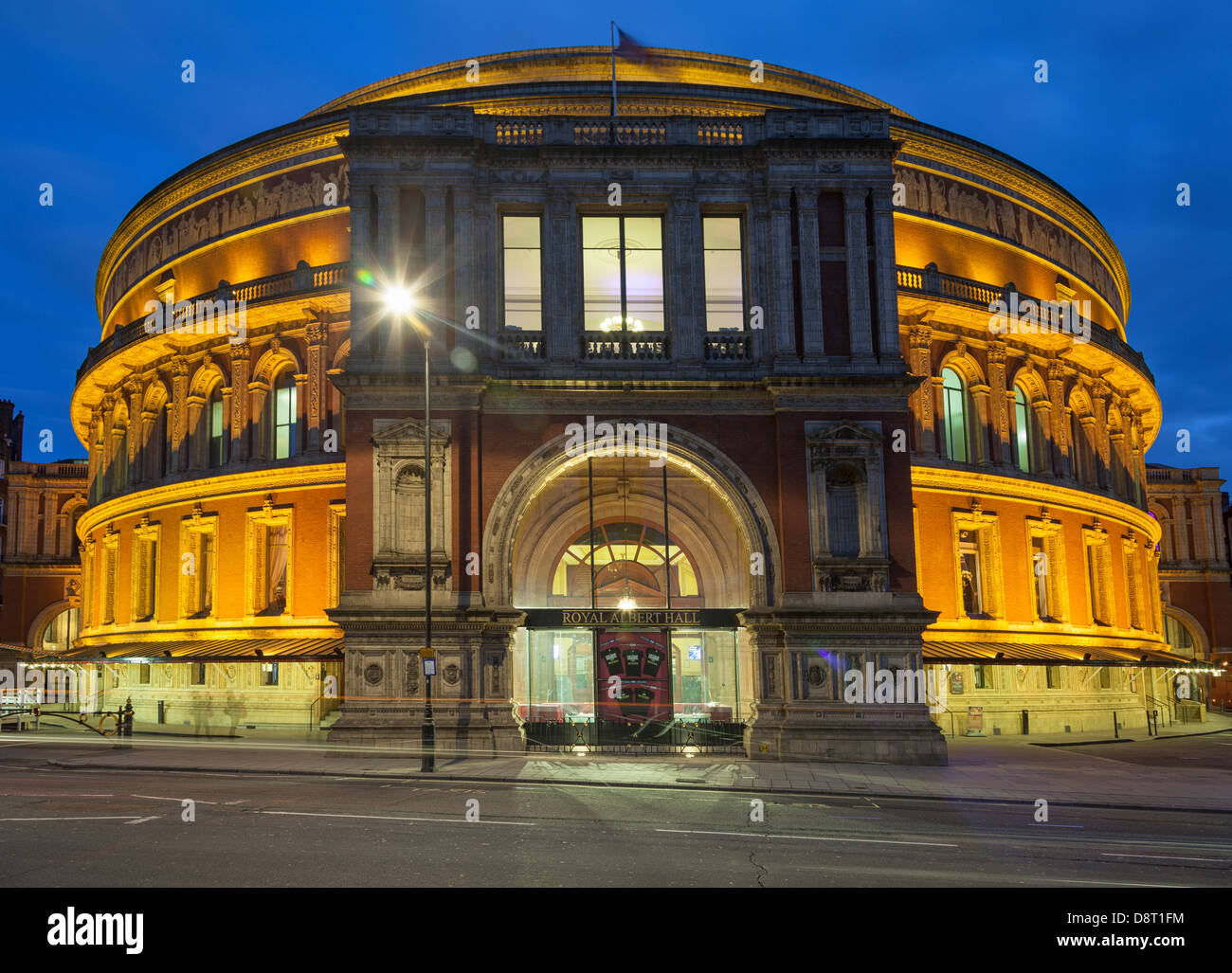 Royal Albert Hall at night,from Kensington Road,South Kensington,London ...