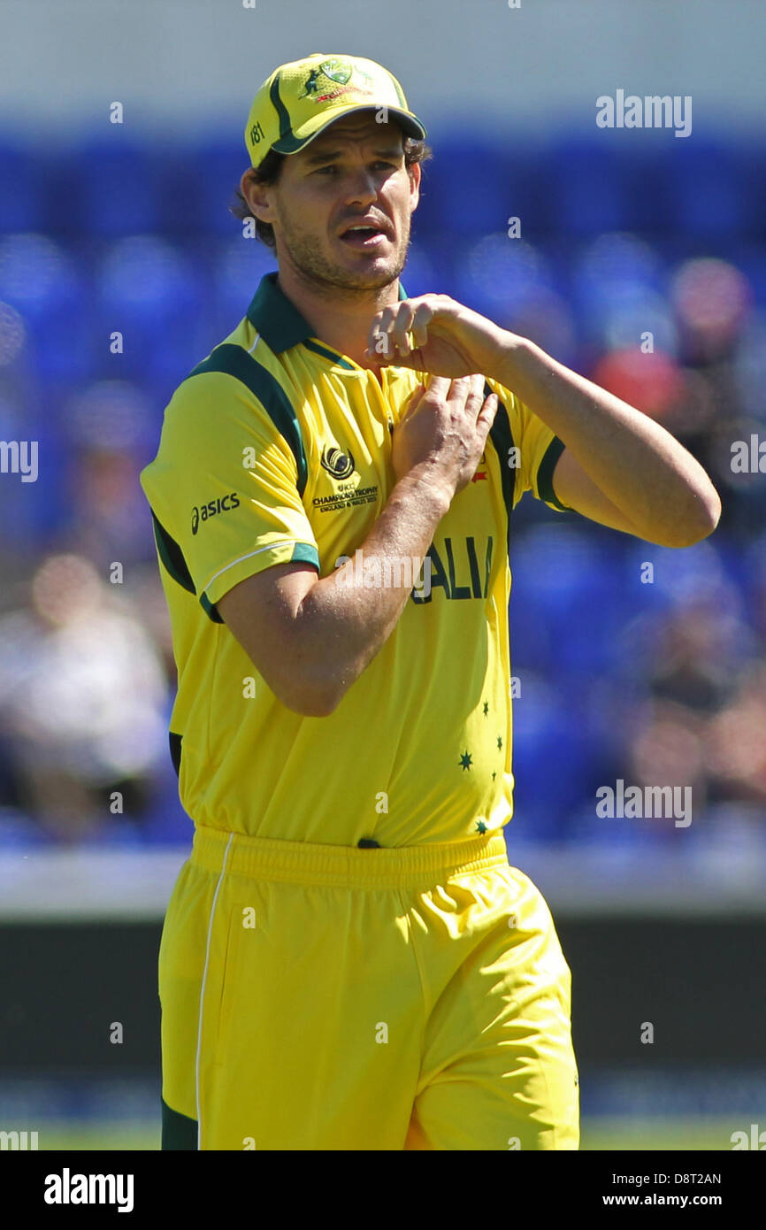 Cardiff, Wales, UK. 4th June, 2013. Australia's Clint McKay during the ...