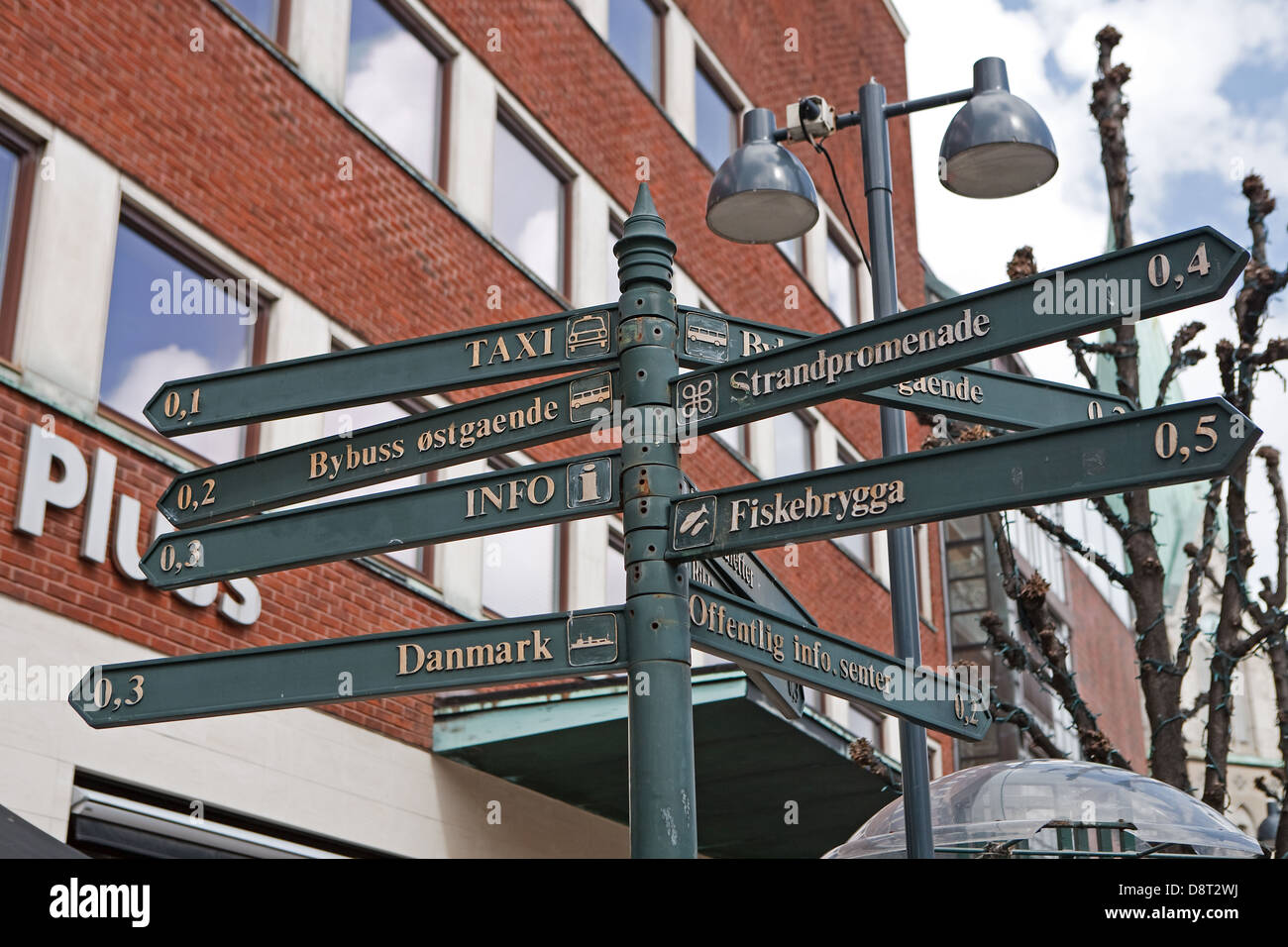 Information street sign in Kristiansand Norway Stock Photo - Alamy