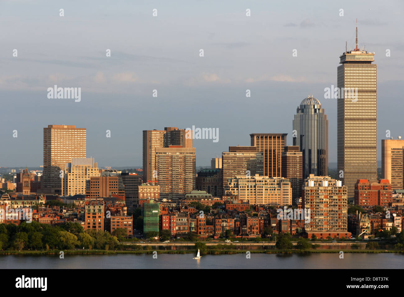 Skyline of Boston Back Bay with the landmark Prudential Center Stock ...