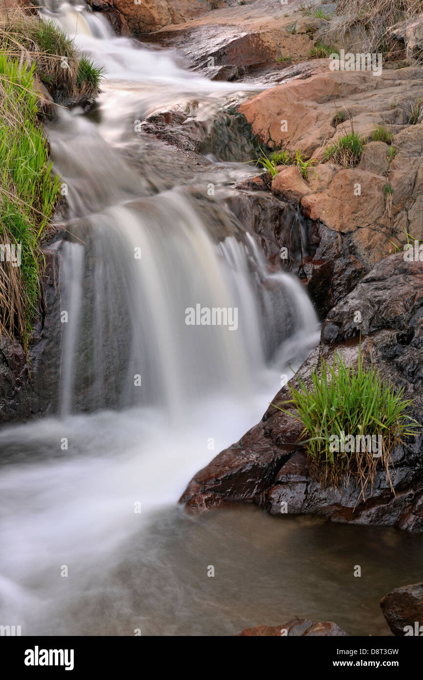 A small waterfall in spring runoff Greater Sudbury Ontario Canada Stock ...