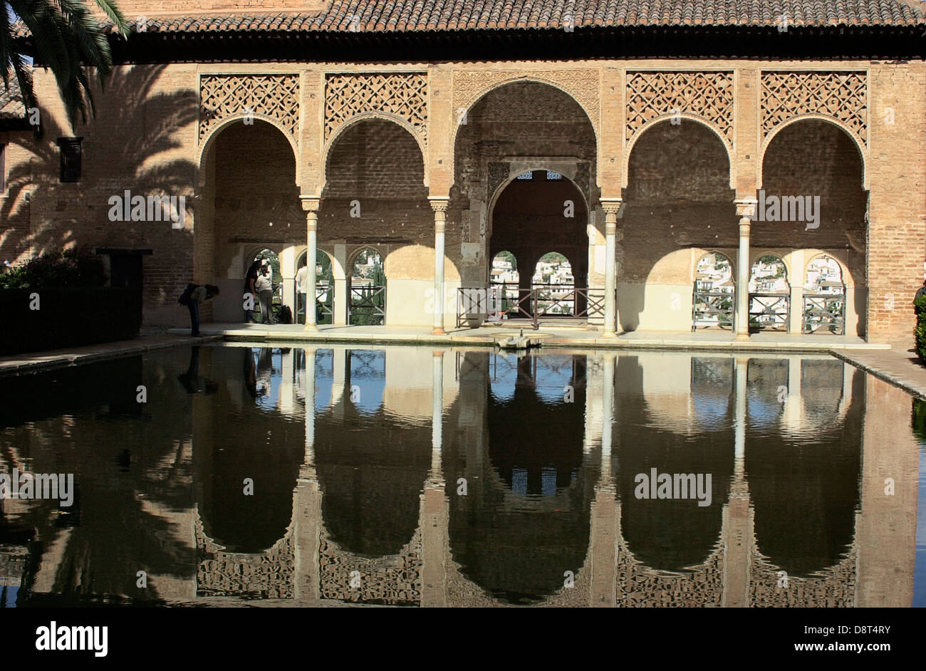 Palacio del Portico within the Alhambra, a medieval Moorish city in ...