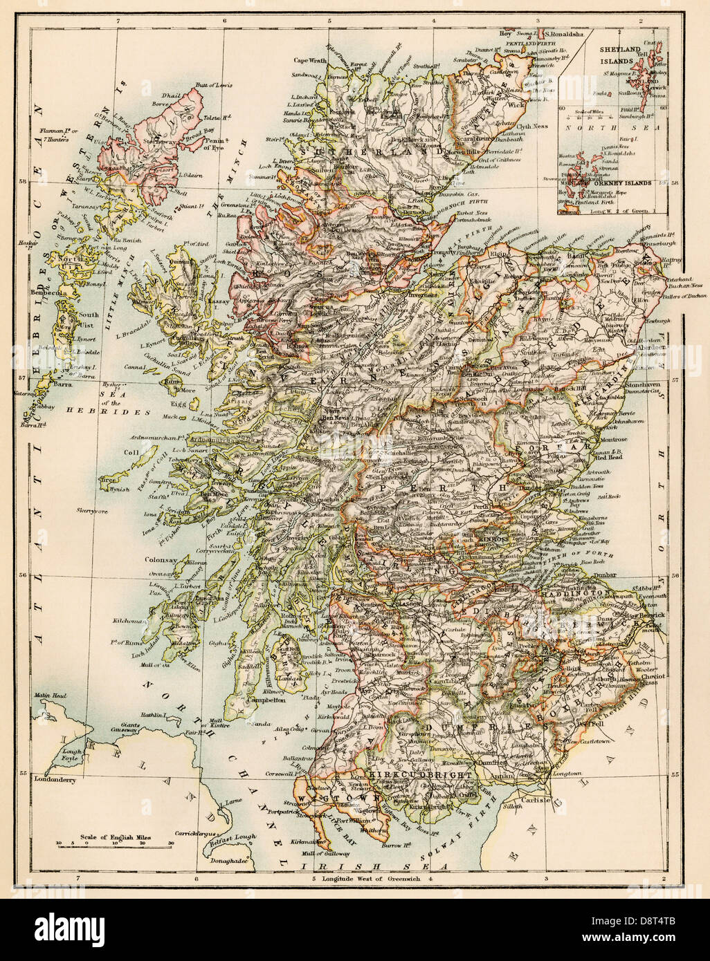 1800s map scotland hi-res stock photography and images - Alamy