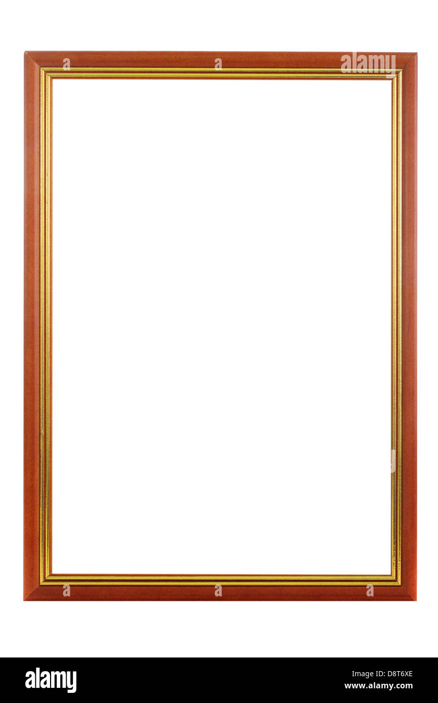 Wooden frame with golden stripes Stock Photo - Alamy