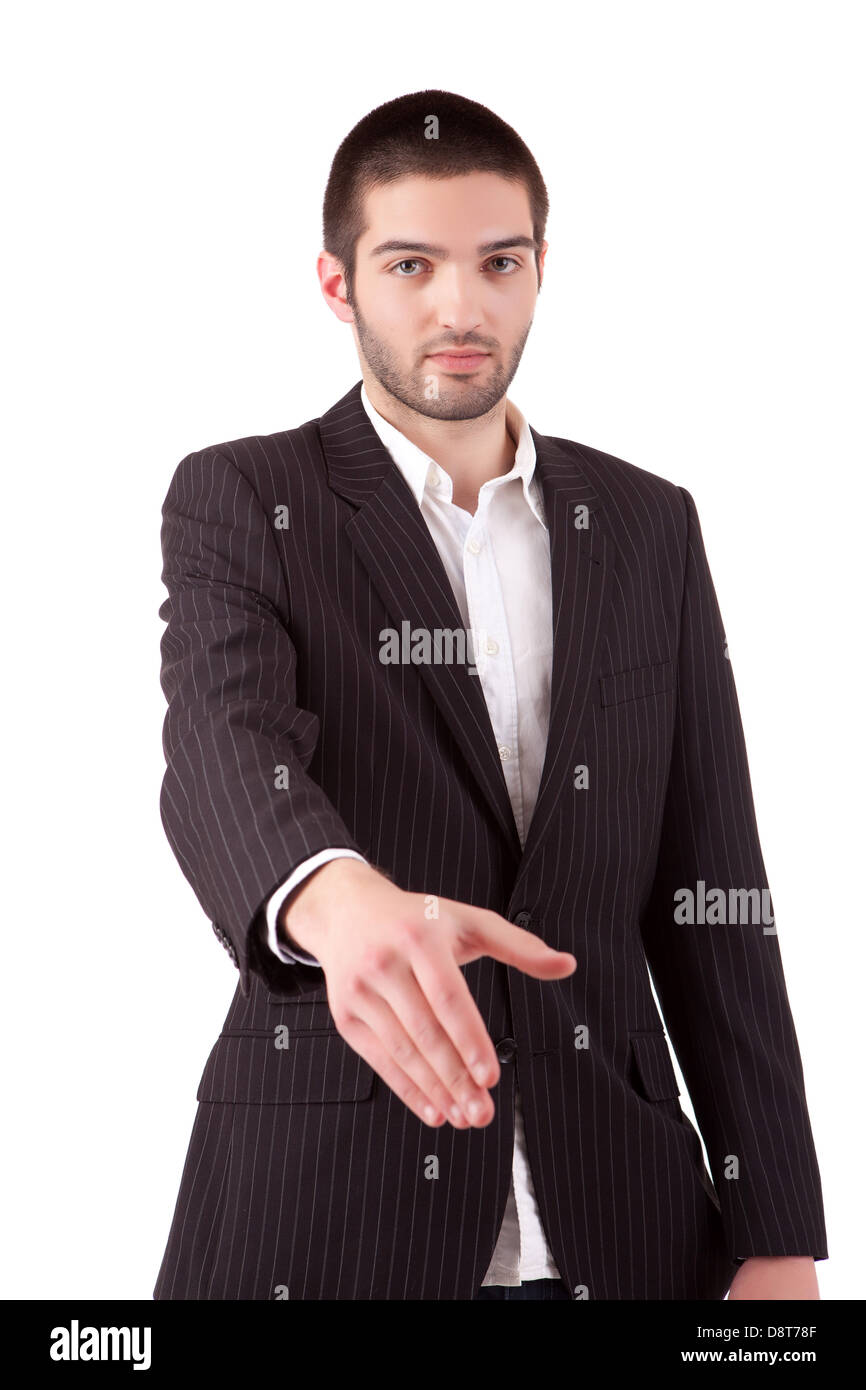 Young business man offering handshake Stock Photo - Alamy