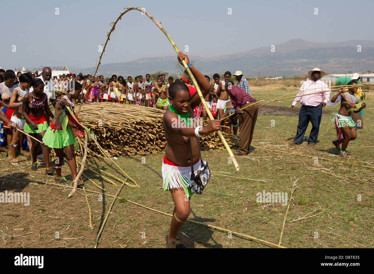 Zulu Maidens During Annual Reed Dance Enyokeni Editorial