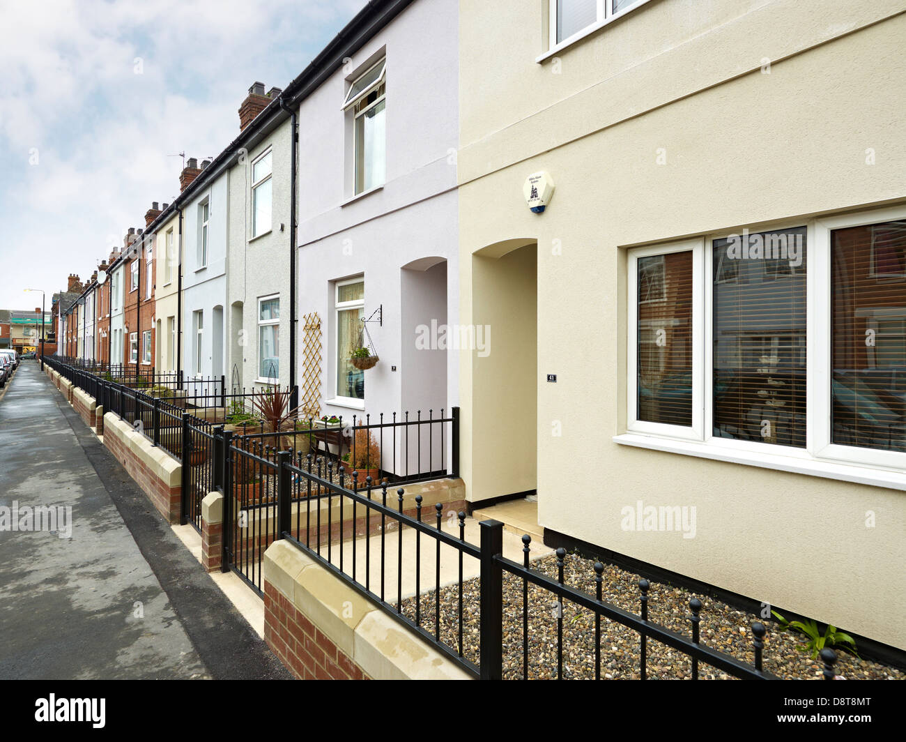 Houses along a street Stock Photo - Alamy
