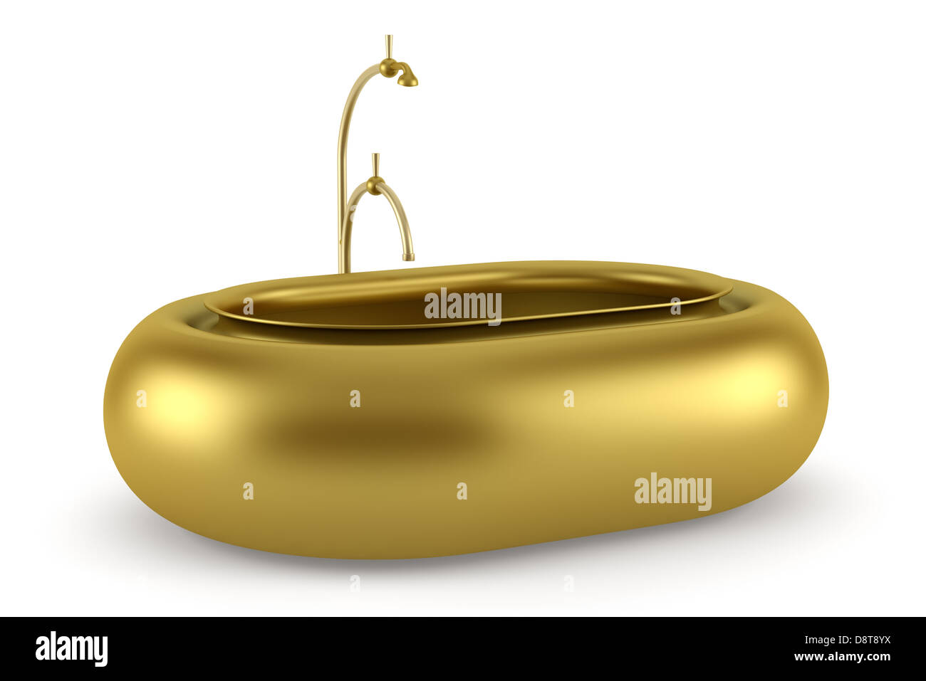 golden bathtub isolated on white background Stock Photo - Alamy
