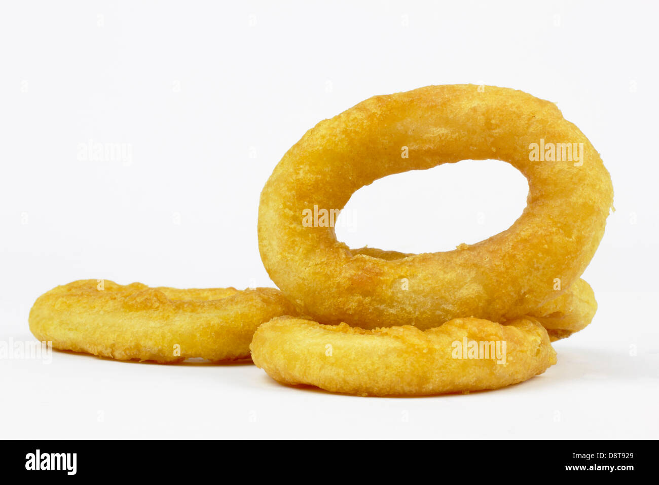 fried squid ring on the white background Stock Photo - Alamy