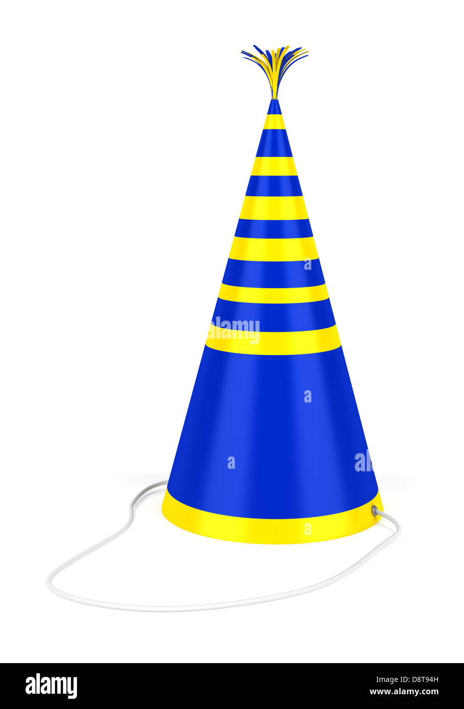 blue stripped birthday cap isolated on white Stock Photo - Alamy