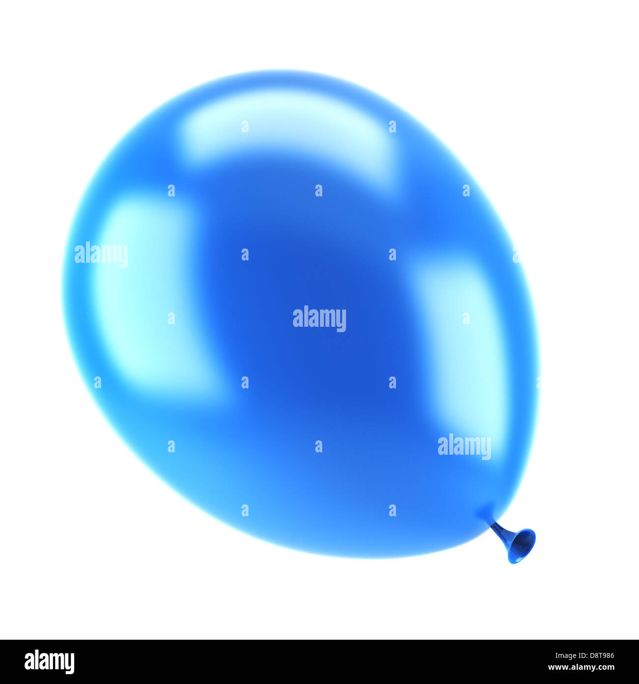 one blue party balloon isolated on white Stock Photo - Alamy