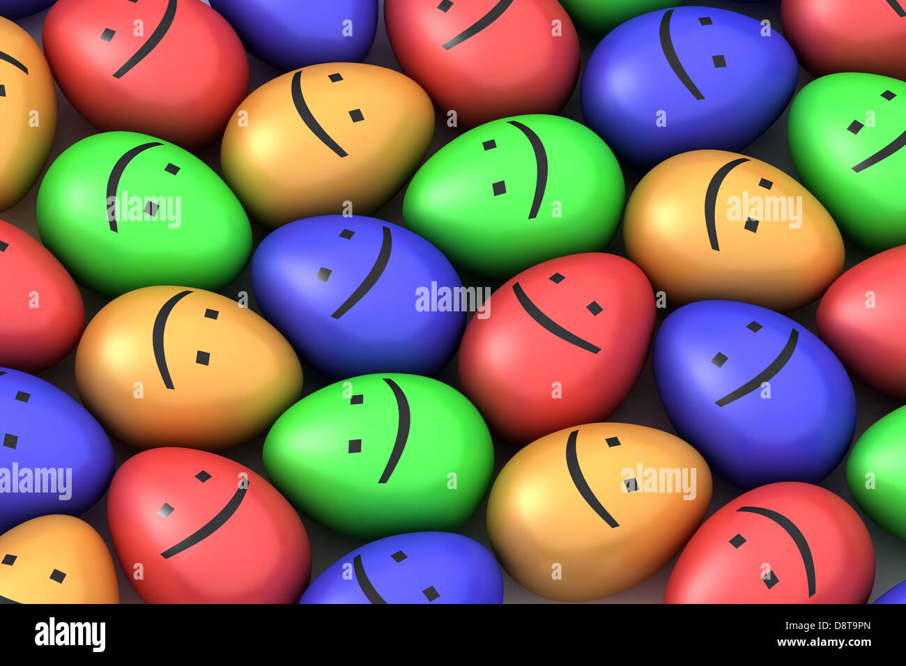 many colored smiling easter eggs Stock Photo - Alamy