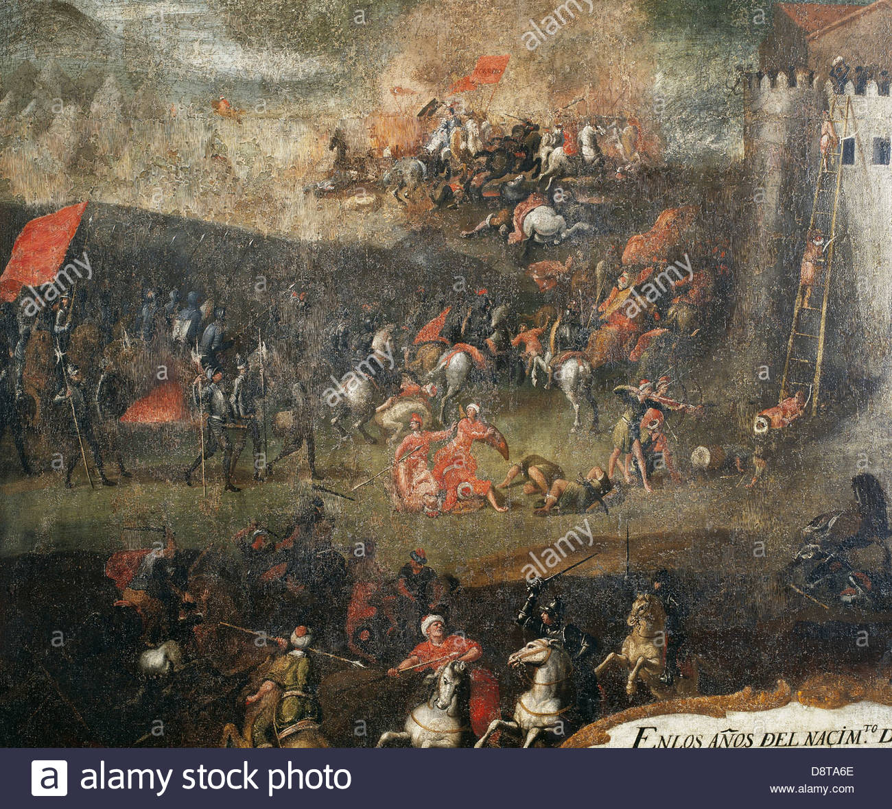 Spain. Reconquista. Battle between Christian troops at the city of ...