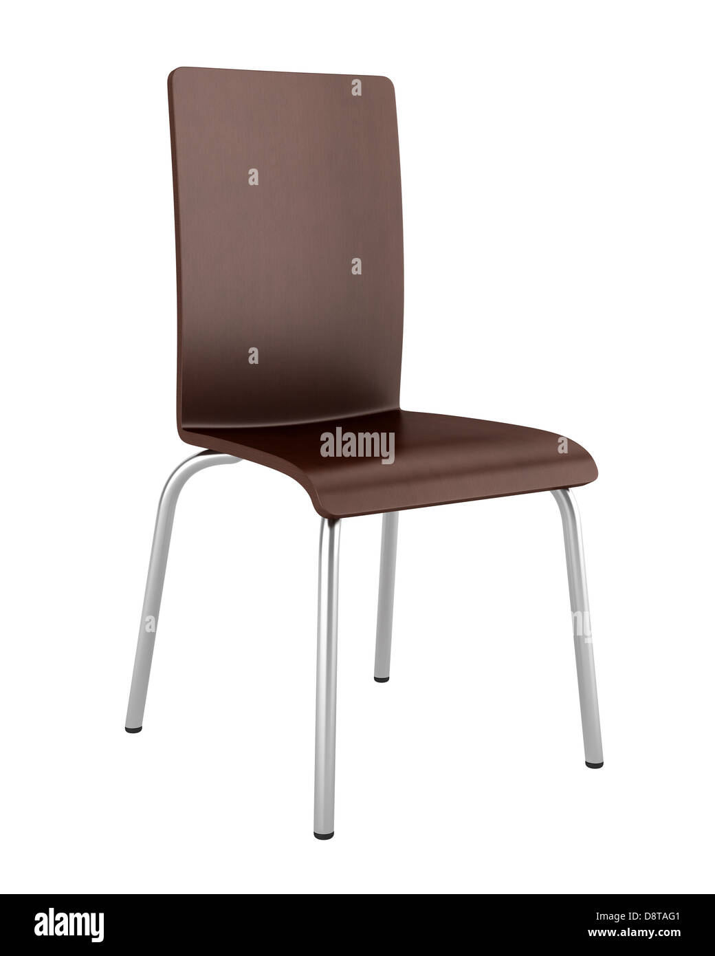 modern wooden brown chair isolated on white Stock Photo - Alamy