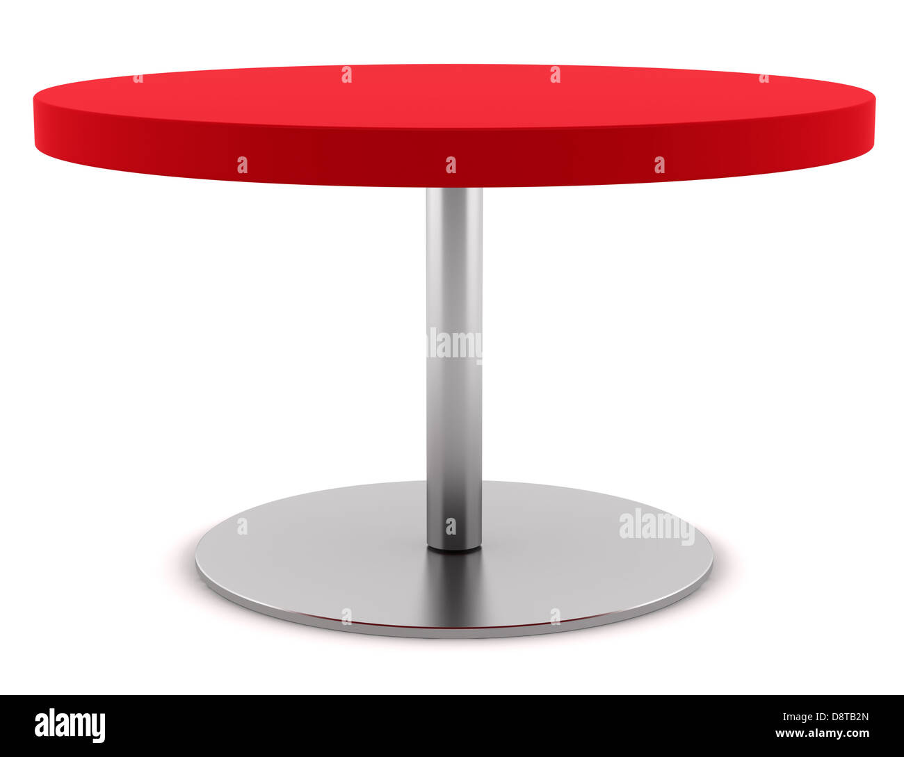 modern red round table isolated on white Stock Photo - Alamy