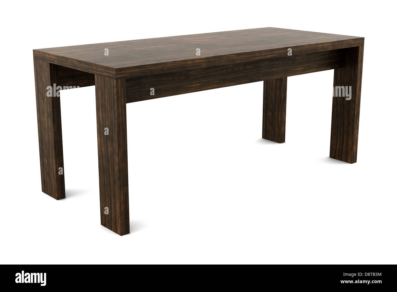 modern brown wooden table isolated on white Stock Photo - Alamy