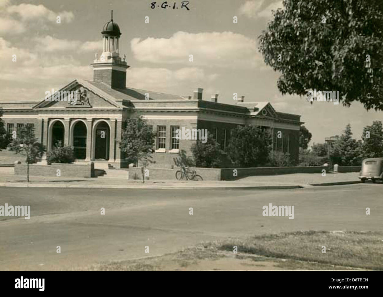 This black-and-white photograph shows the Griffith Court House, located ...