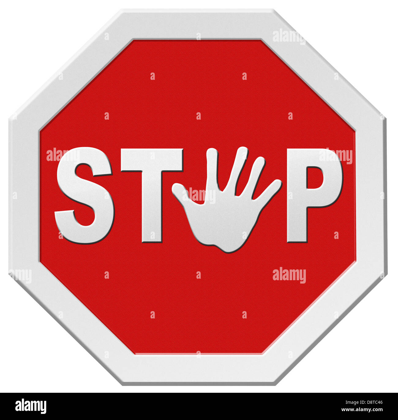 stop warning road sign hand stopping signpost halt Stock Photo - Alamy
