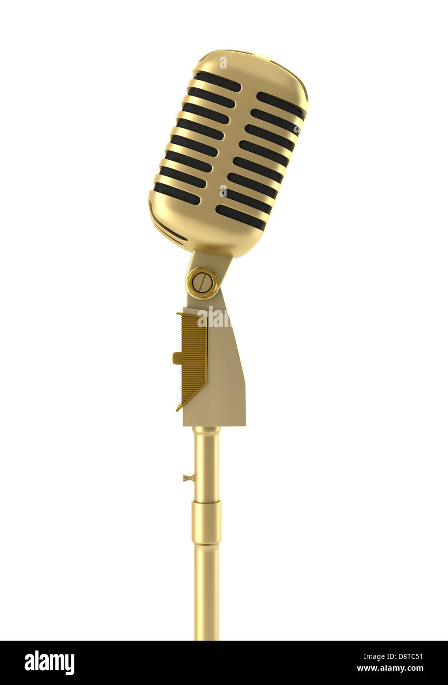 golden vintage microphone isolated on white Stock Photo - Alamy