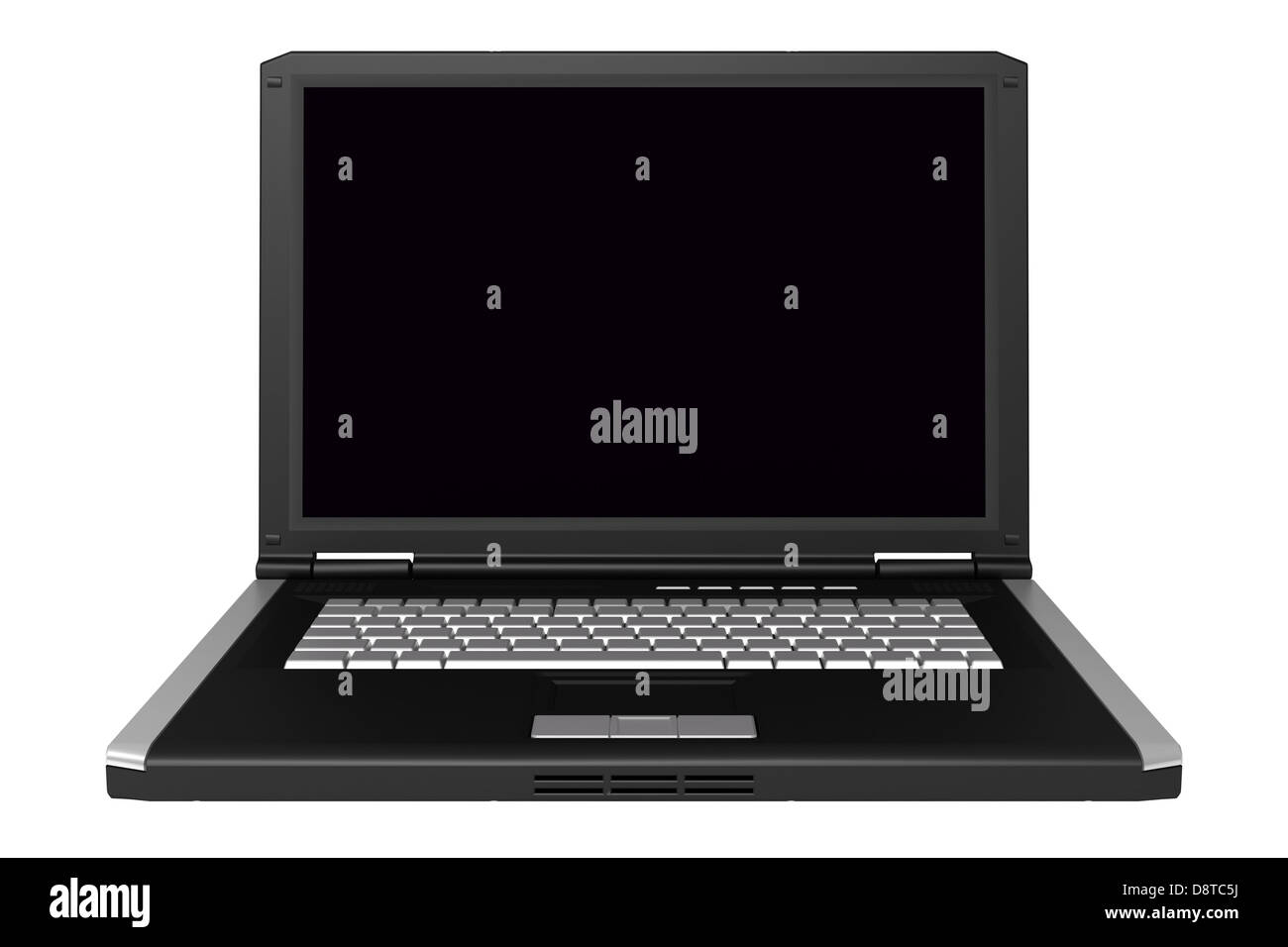 3d black laptop isolated on white background Stock Photo - Alamy