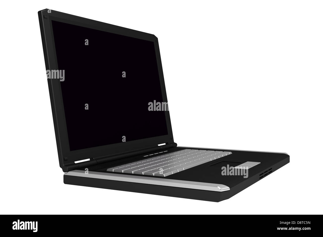 3d black laptop isolated on white background Stock Photo - Alamy