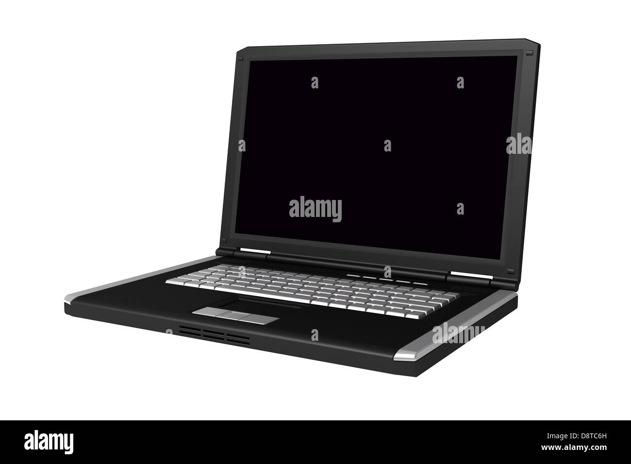 3d black laptop isolated on white background Stock Photo - Alamy