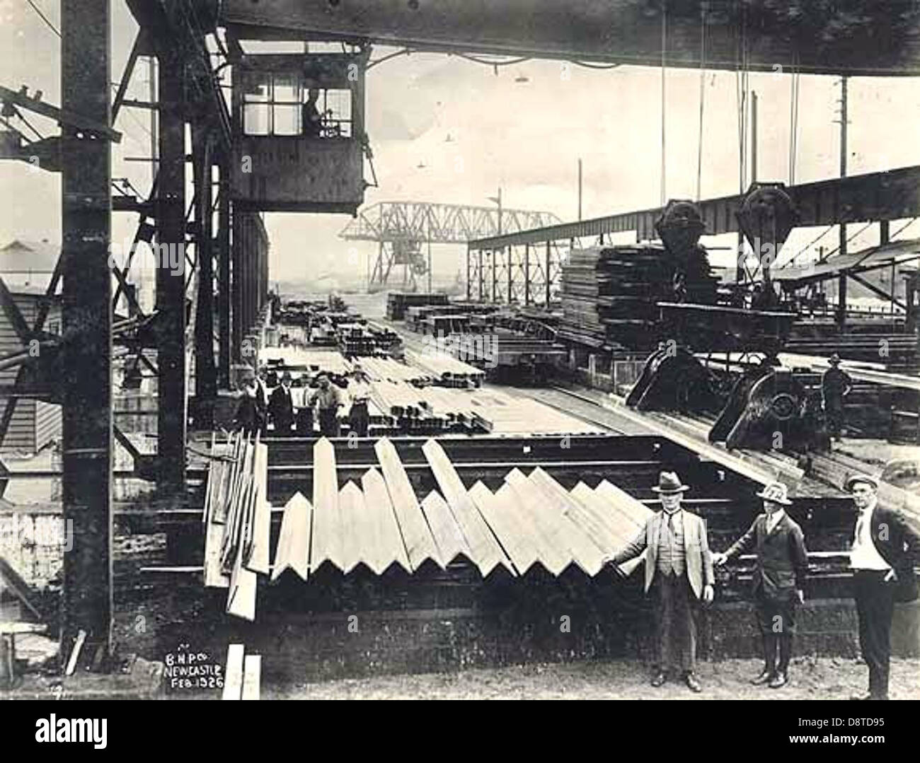 This 1926 photograph depicts the steel works at Newcastle, Australia ...