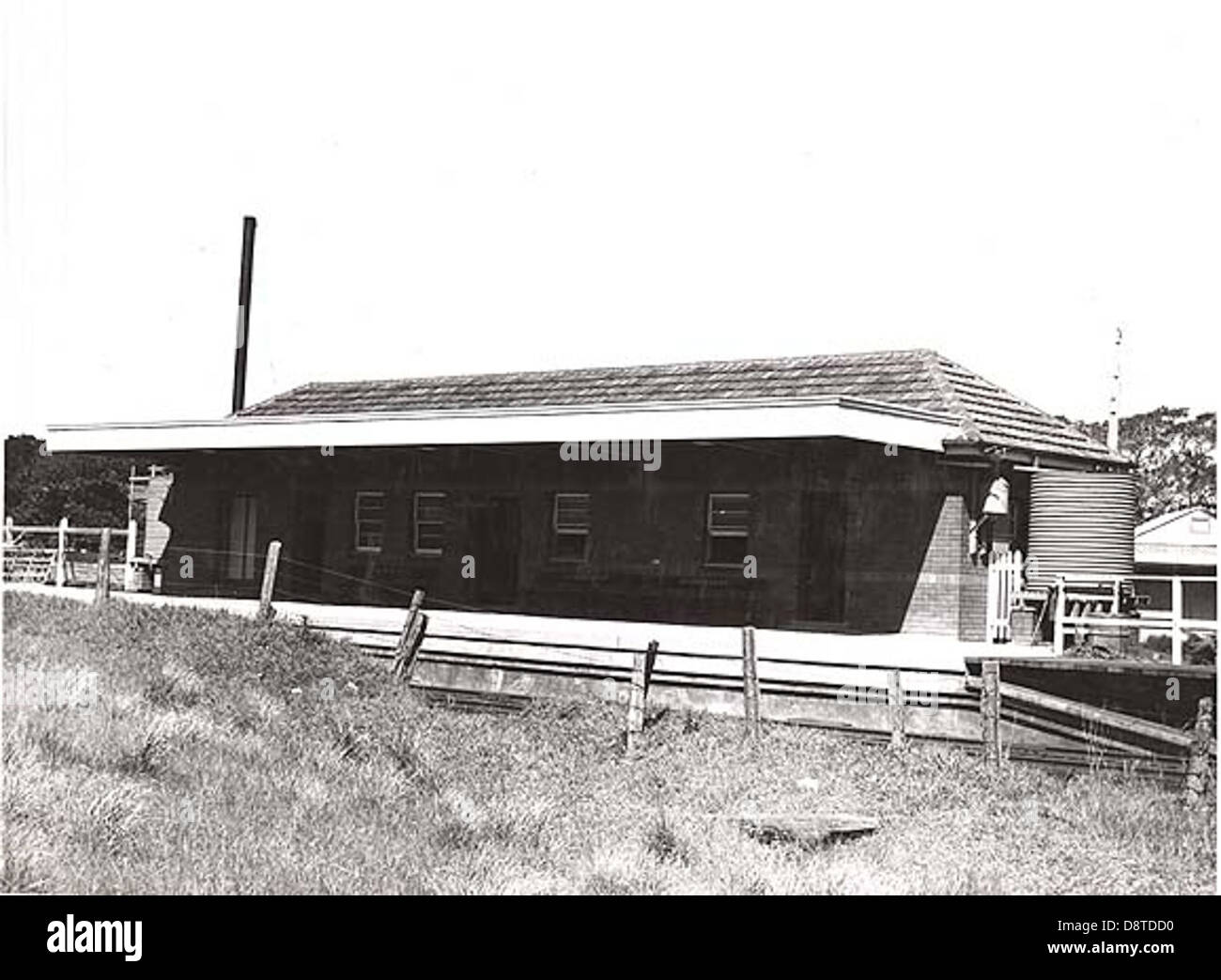 This historical photograph captures the Railway Station at Gerringong ...