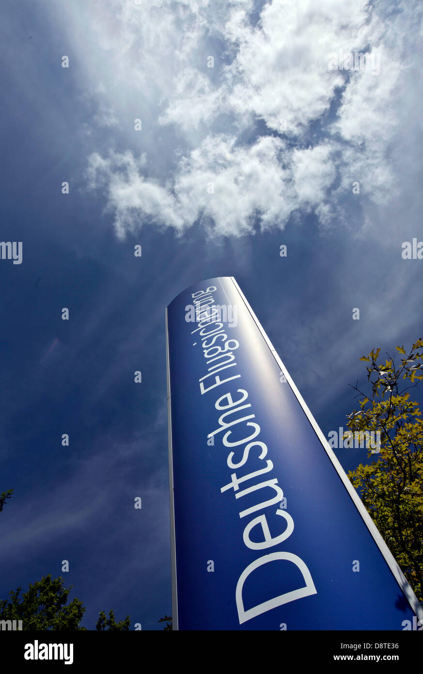 A sign for Deutsche Flugsicherung (DFS) is pictured outside of company ...