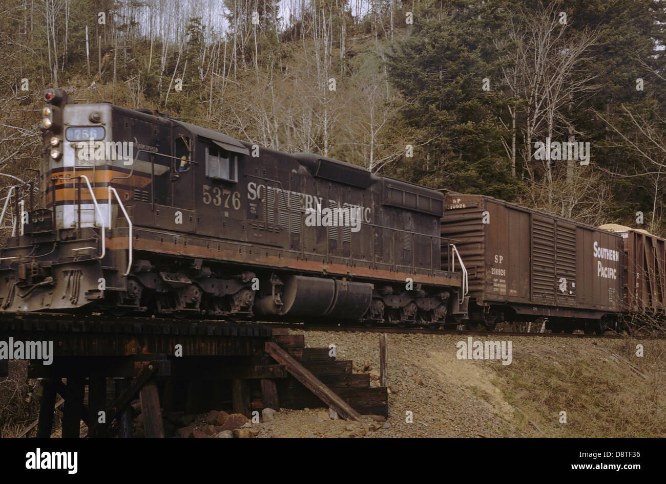 Southern Pacific freight train near Cushman, OR 650317 004 Stock Photo ...