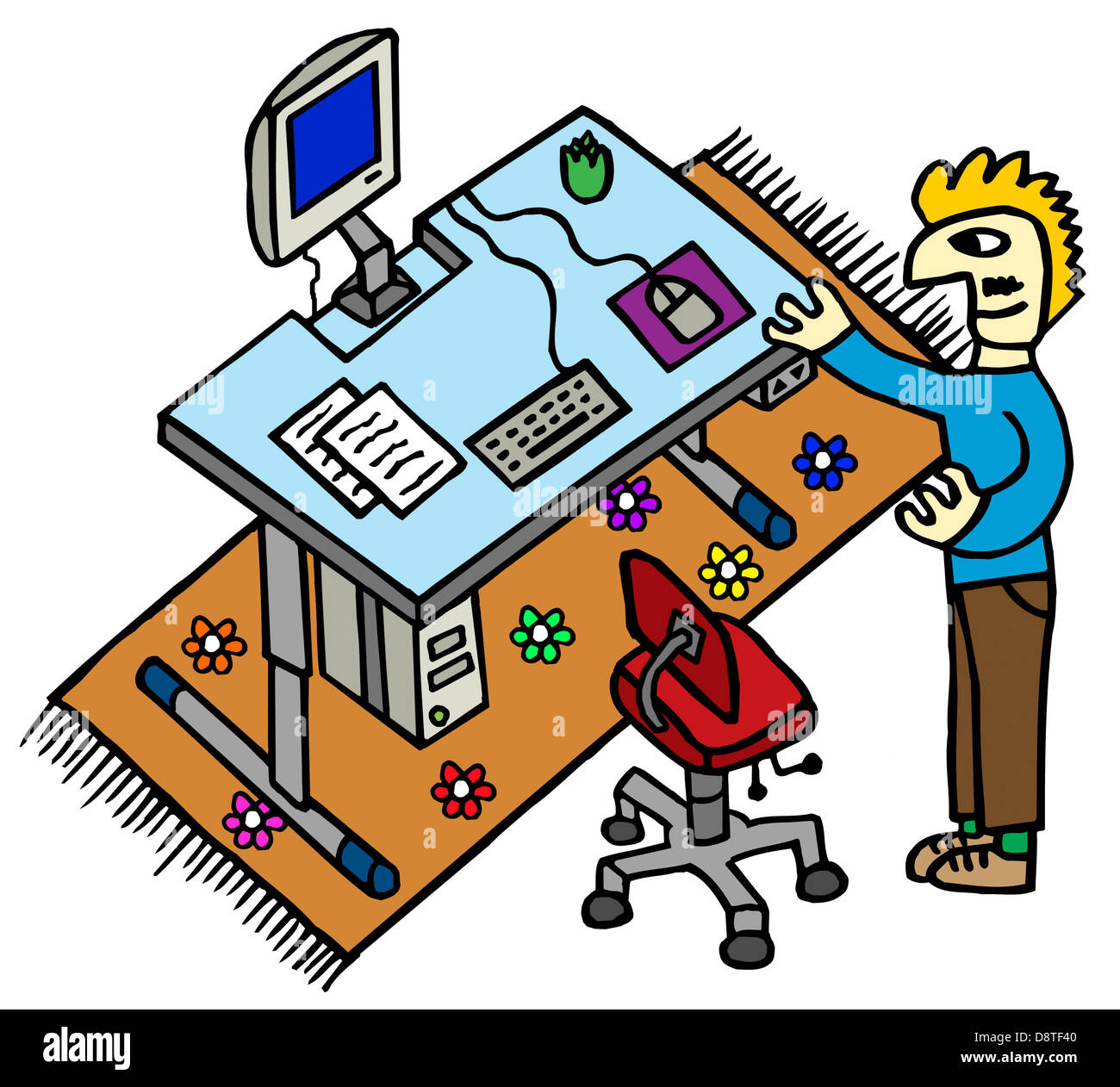 A guy standing by his desk Stock Photo - Alamy