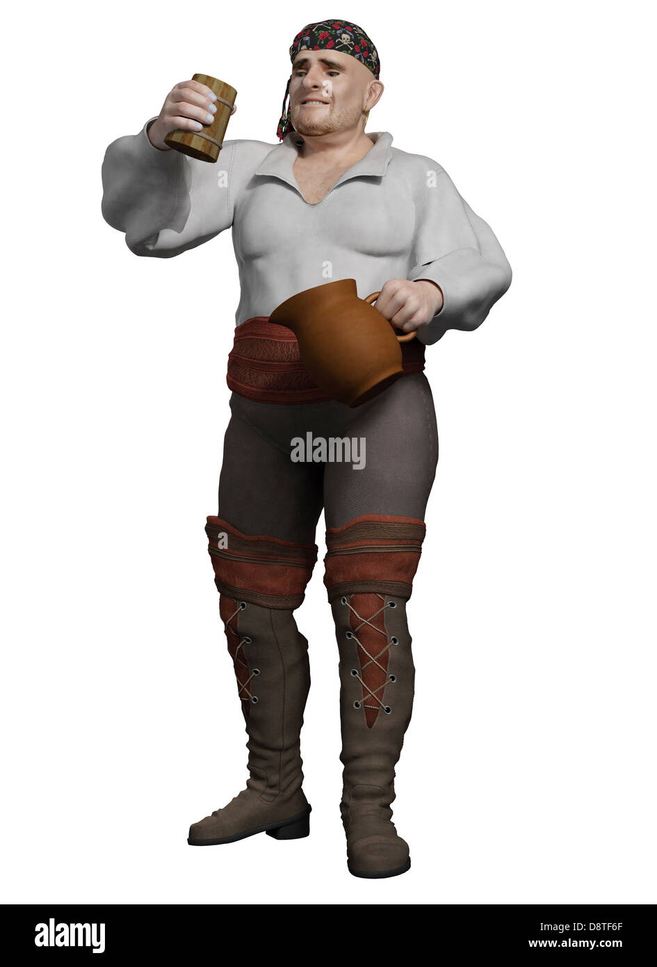 Jolly Pirate Drinking Grog Stock Photo - Alamy