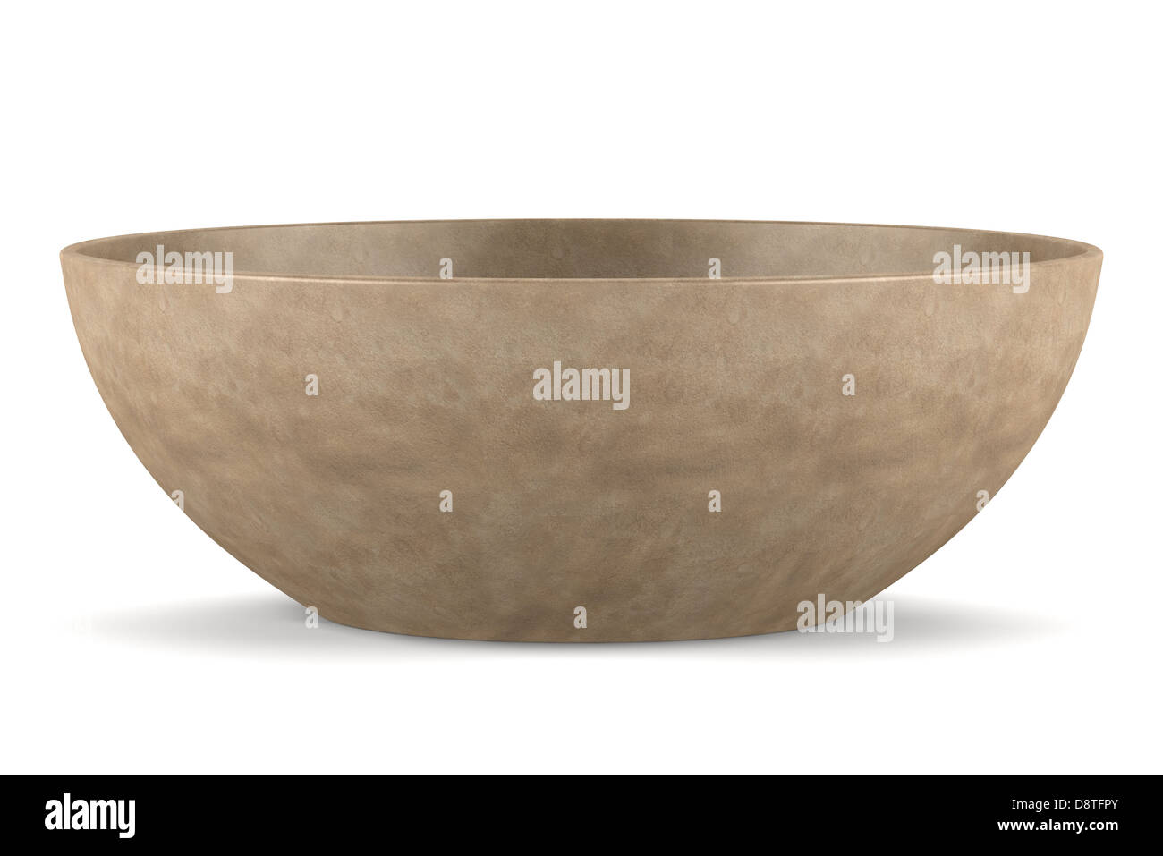 single brown ceramic bowl isolated on white Stock Photo - Alamy