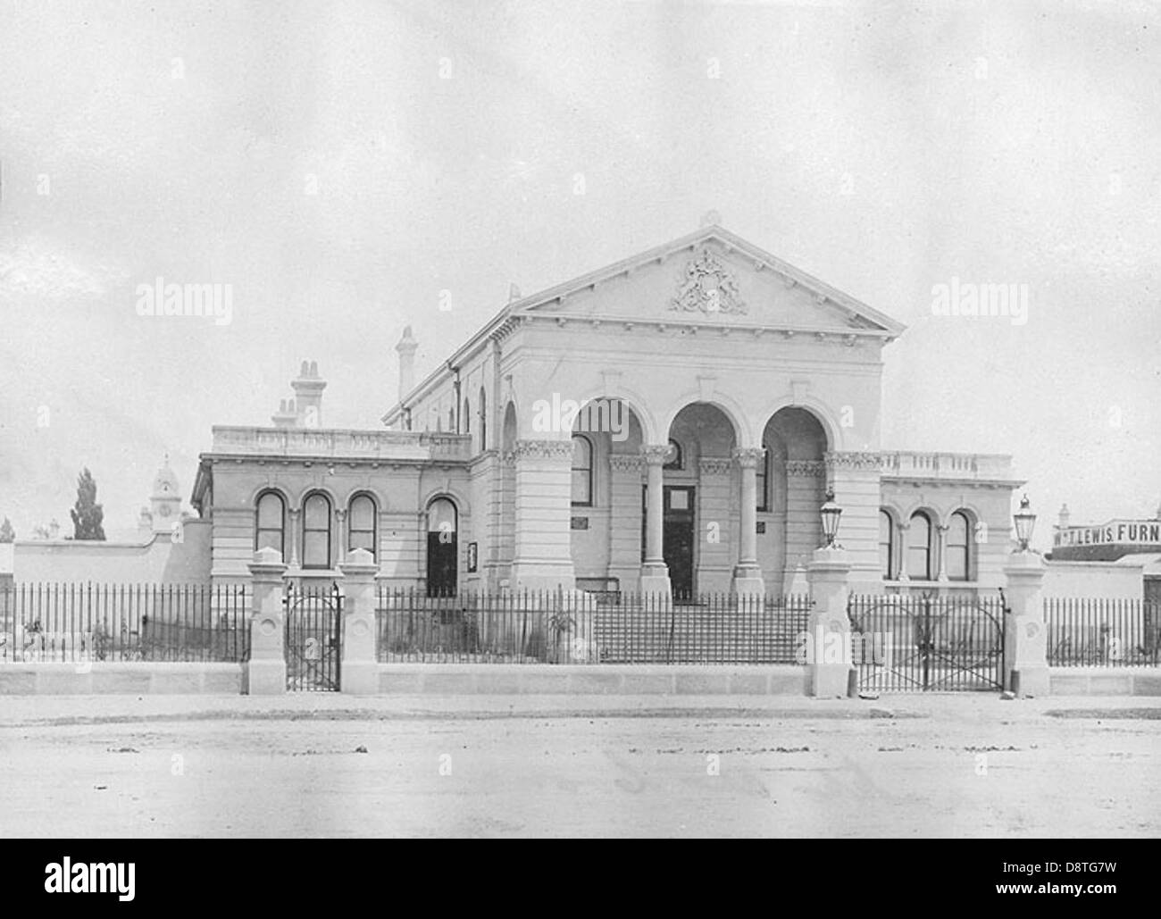 This black and white photograph of the Dubbo Court House in New South ...