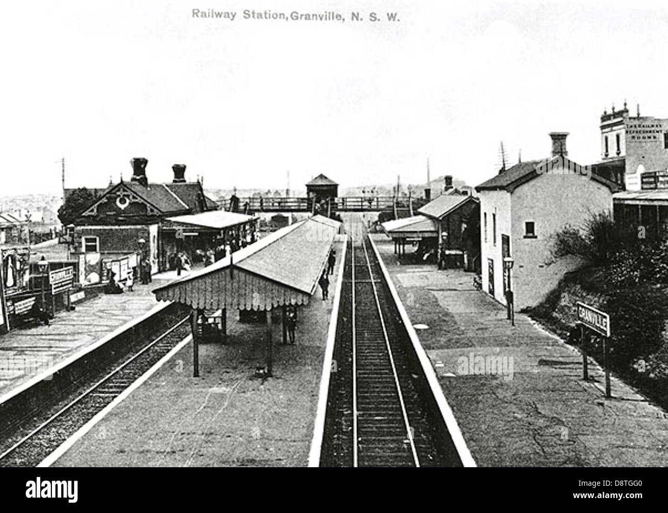 Railway Station - Granville, 1890 Stock Photo - Alamy