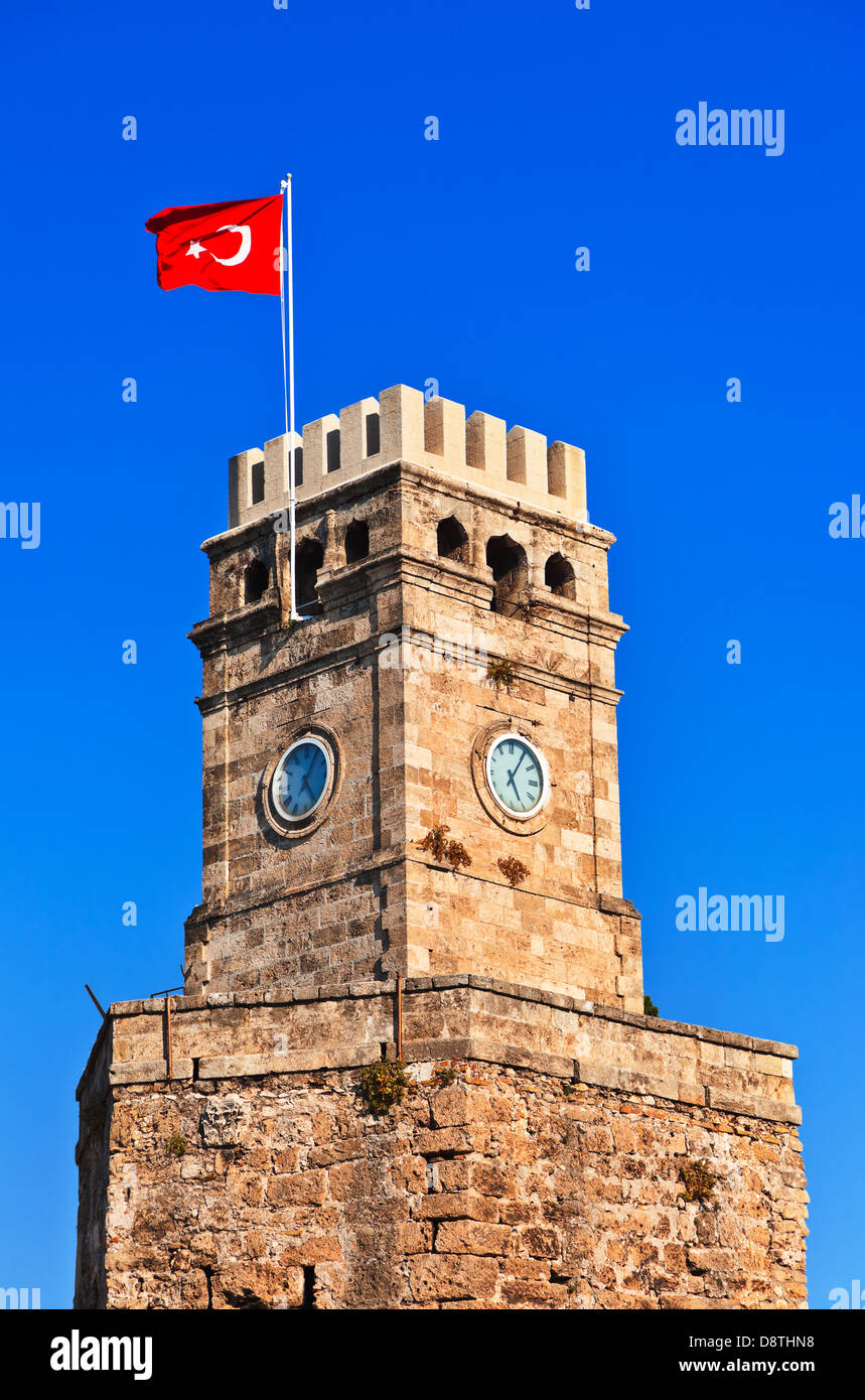 Famous tower in Antalya Turkey Stock Photo - Alamy