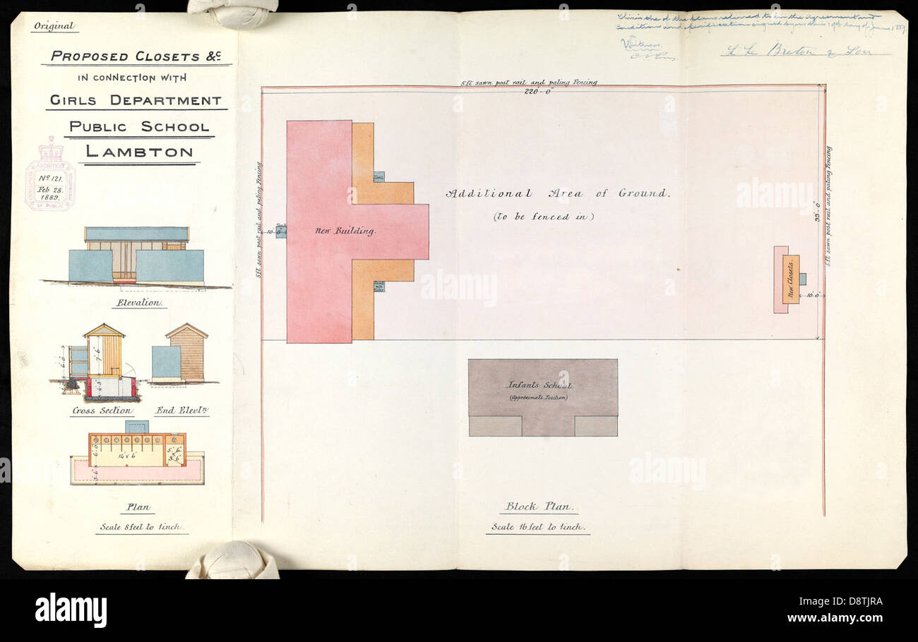 This 1889 plan of Lambton Public School, located in Newcastle, New ...