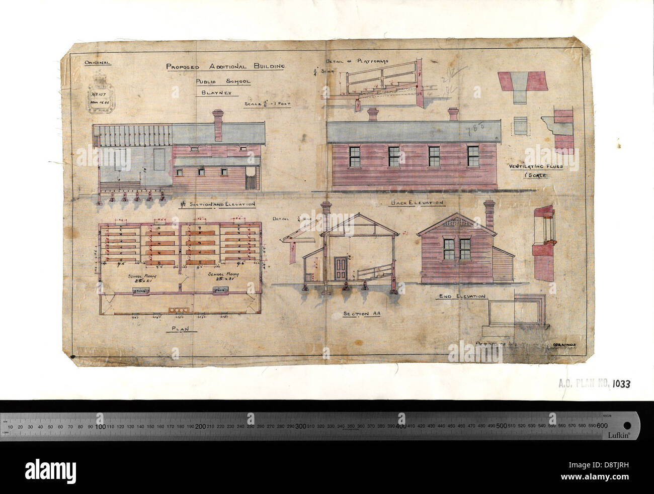 Plan of Blayney Public School, 1886 Stock Photo - Alamy