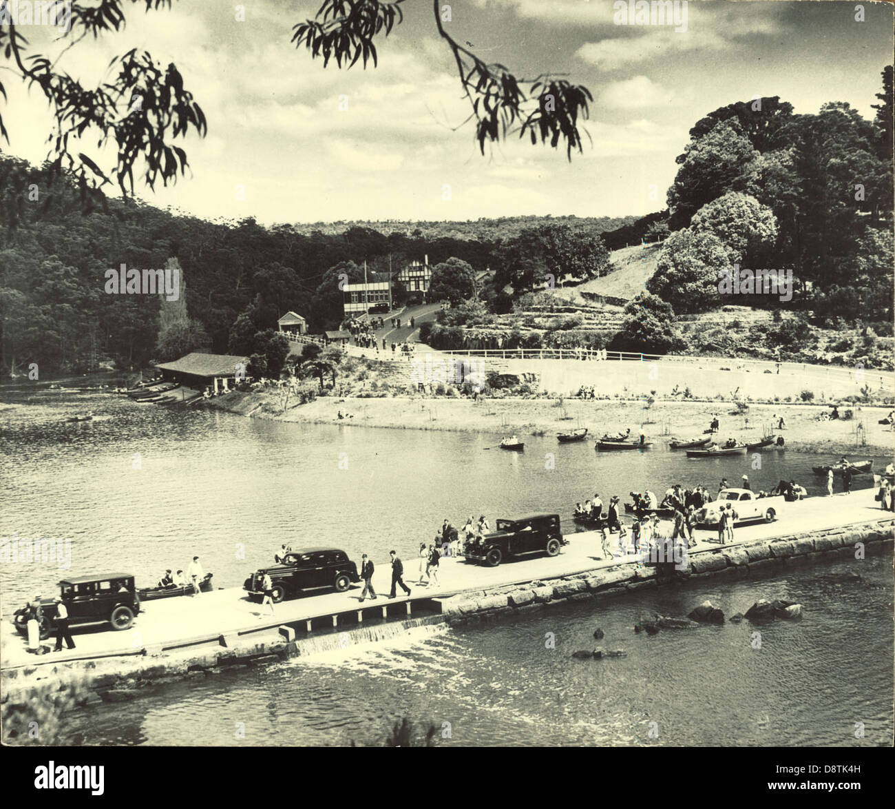This image captures cars crossing the causeway near Audley Allambie ...