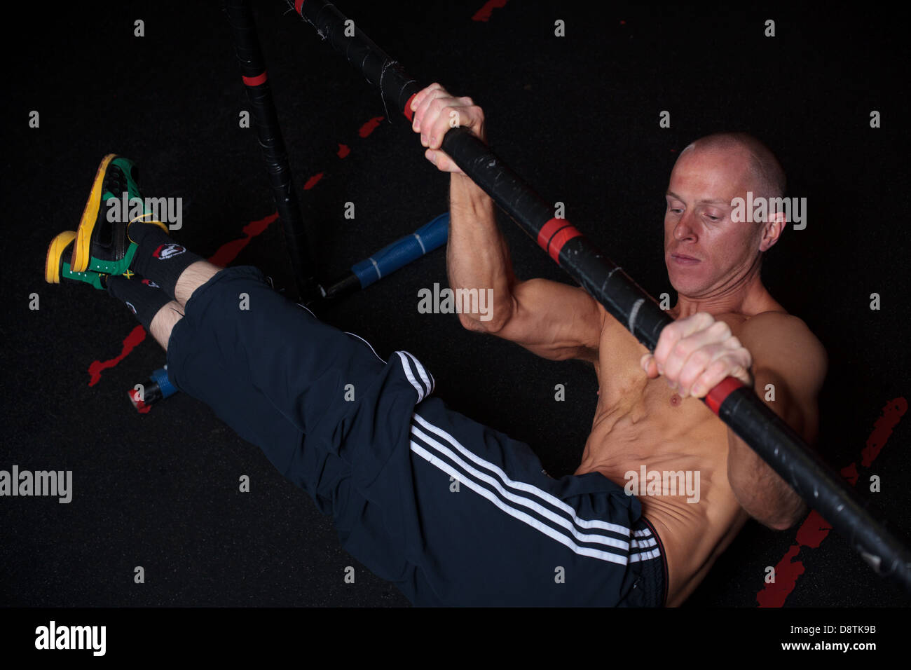 Personal Trainer Rhys John, working out with series of body weight ...