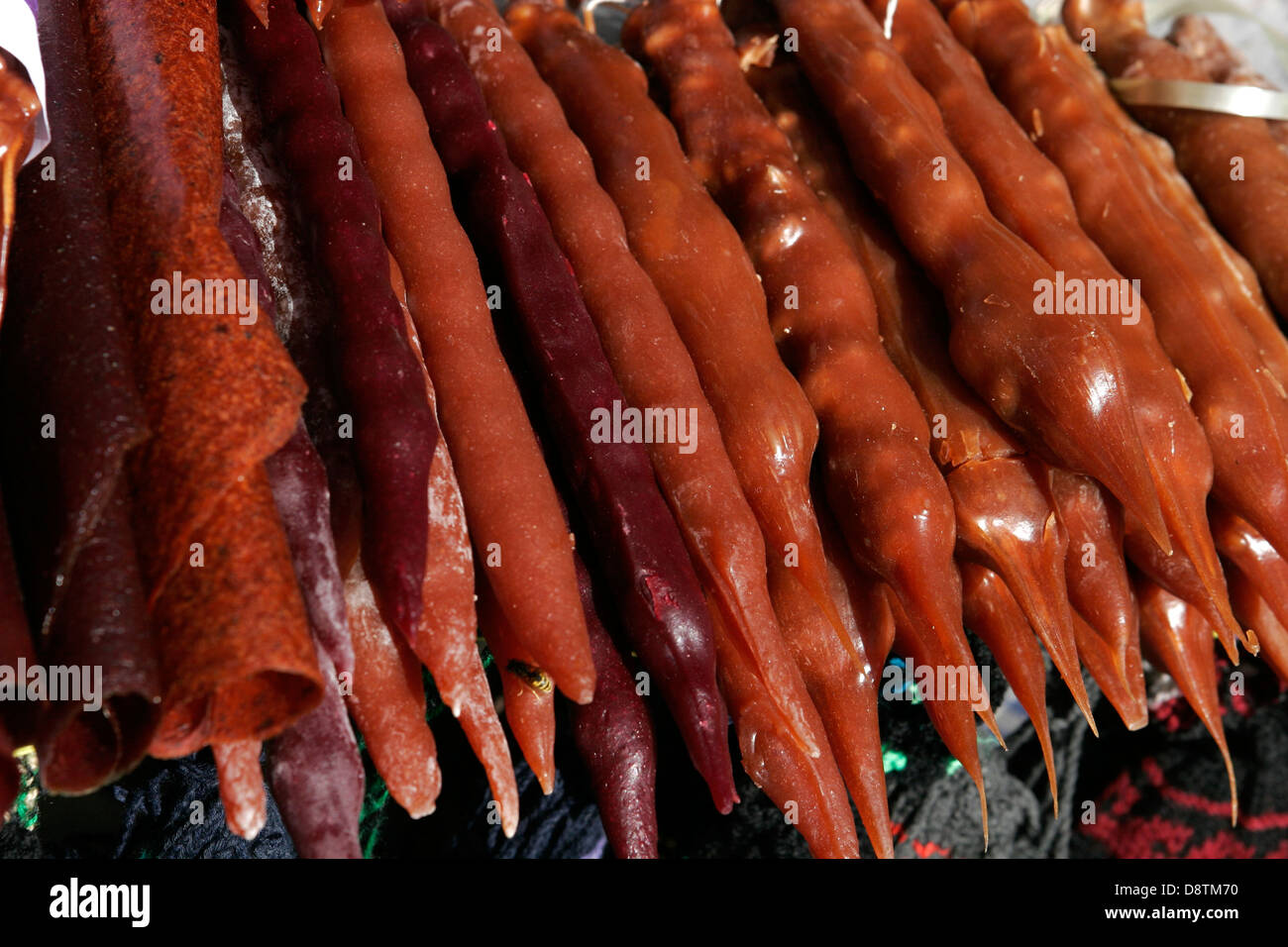 Churchkhela, traditional Georgian sweets made of grape must, nuts and ...