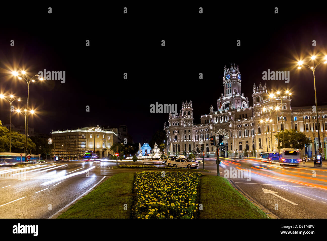 Madrid Spain at night Stock Photo - Alamy
