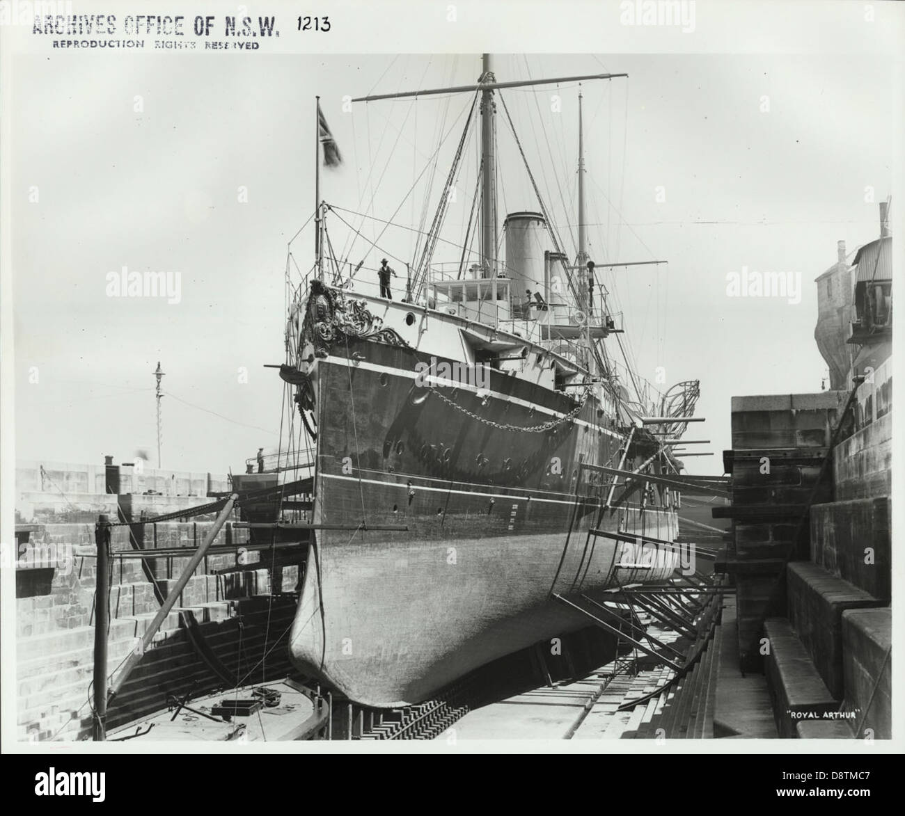 HMS Royal Arthur is docked at Sutherland Dock, Cockatoo Island, Sydney ...