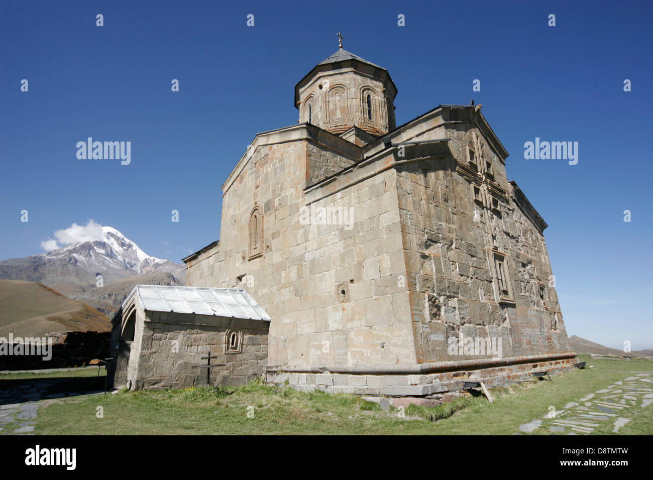 Tsminda Sameba Church (Holy Trinity Church) above Kazbegi, Georgia ...