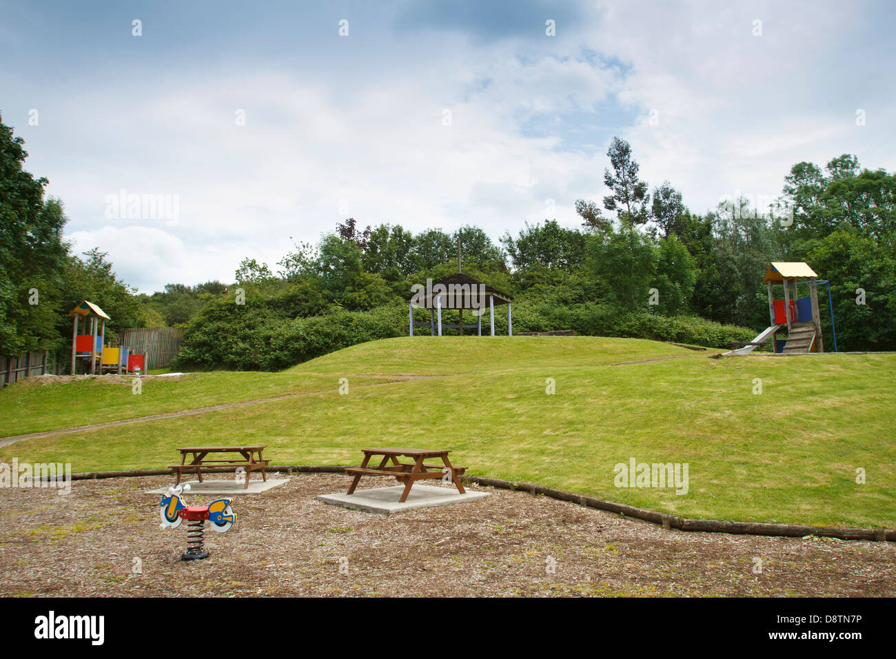 General views of a childs play area in a housing estate in Port Talbot ...