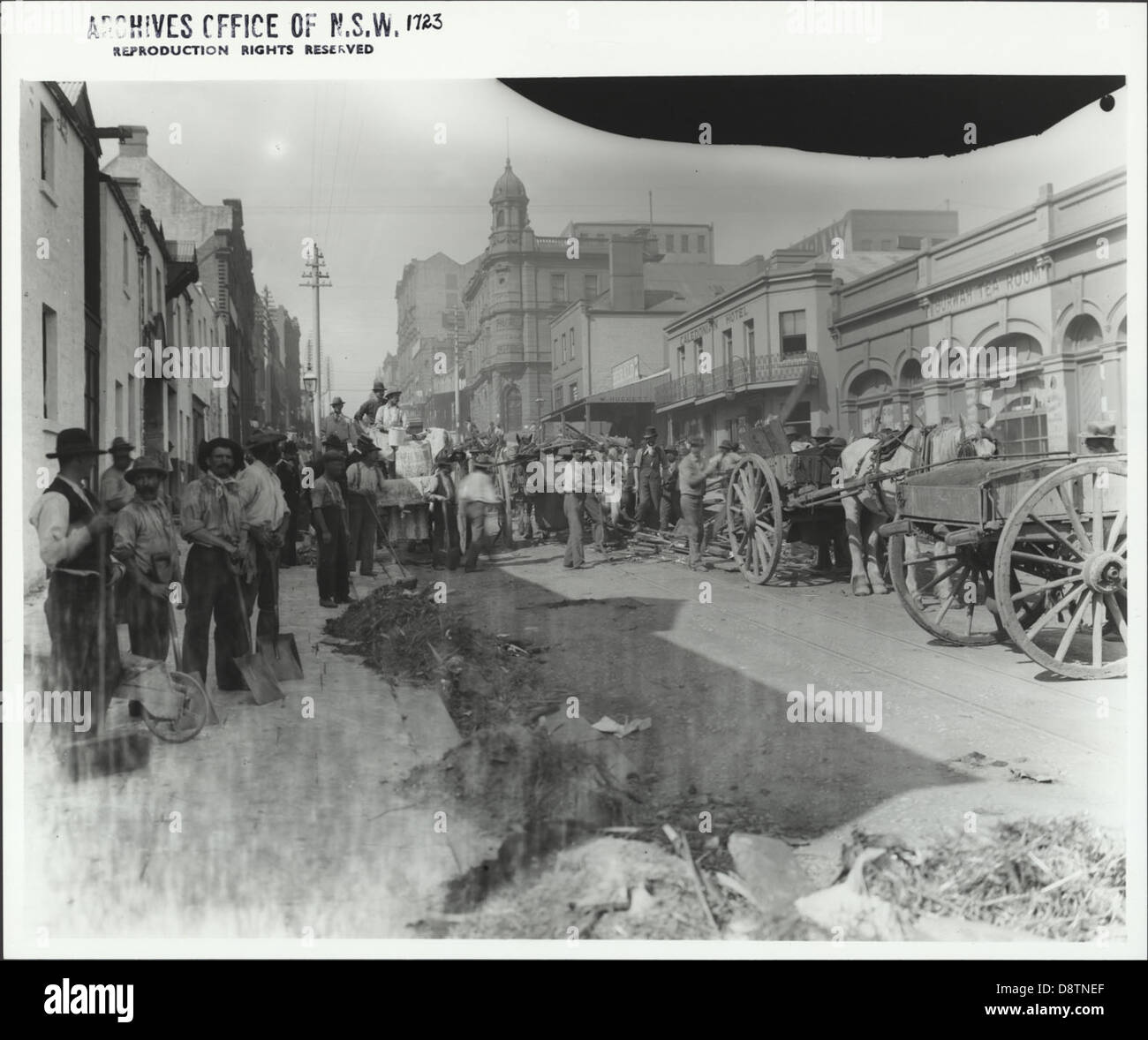 This historical photograph captures King Street during the aftermath of ...