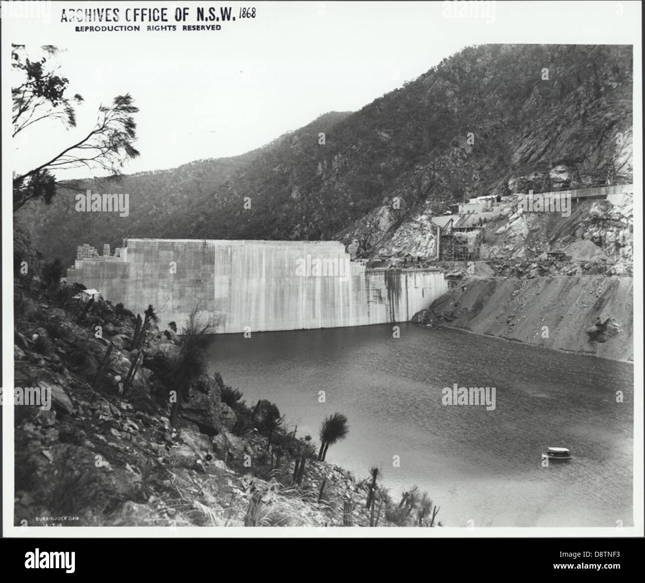 The construction of Burrinjuck Dam, located in New South Wales, is ...