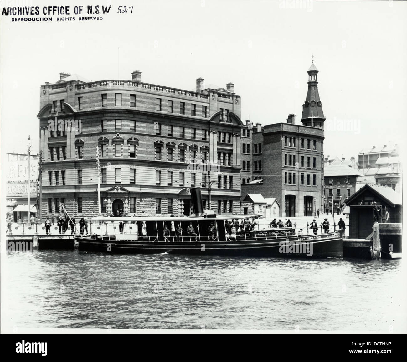 The 'Lady Hopetoun' is docked at Circular Quay in Sydney, a historic ...